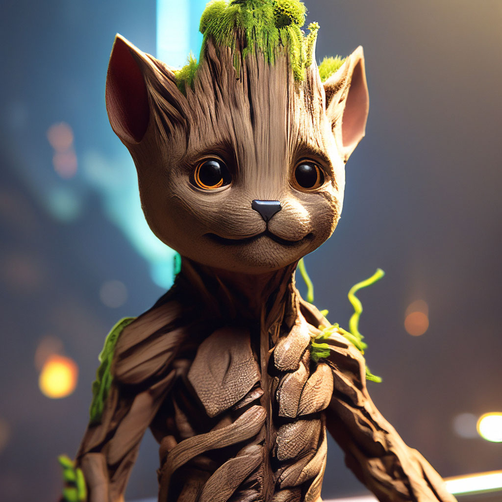 "Cat groot" — image created in Shedevrum