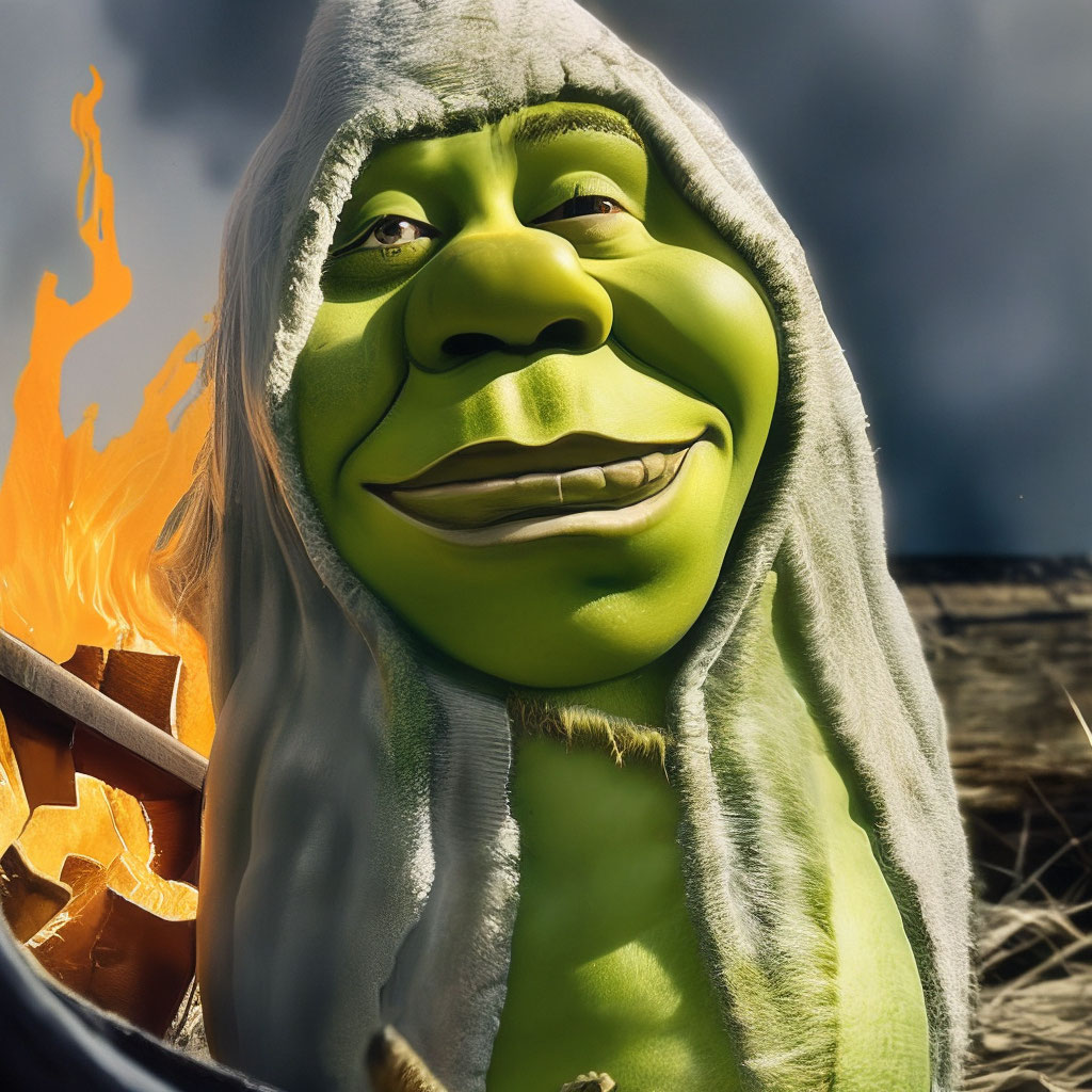 "Shrek Cucumber" — image created in Shedevrum