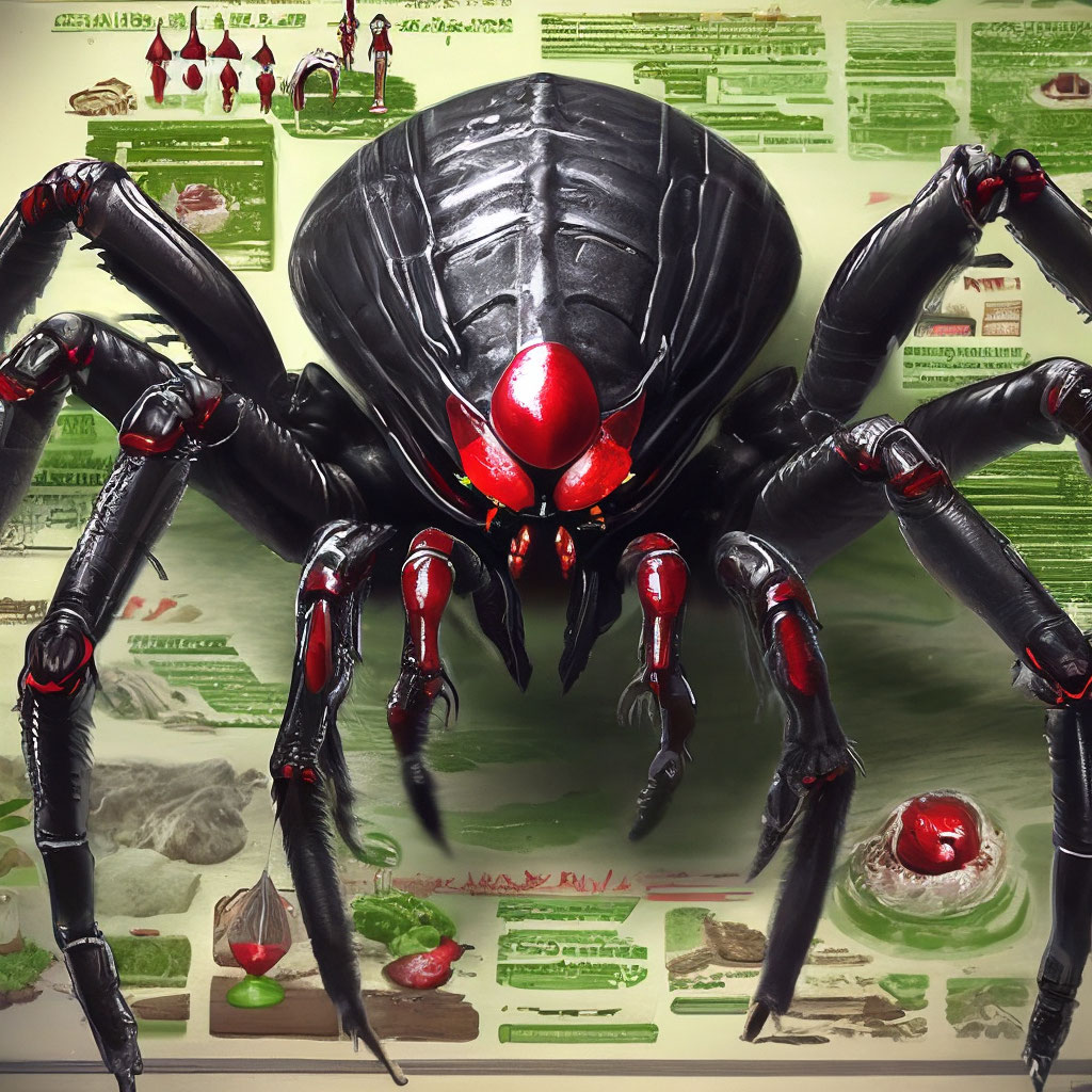 "Character characteristics map "Grave Spider" for role-playing game ...
