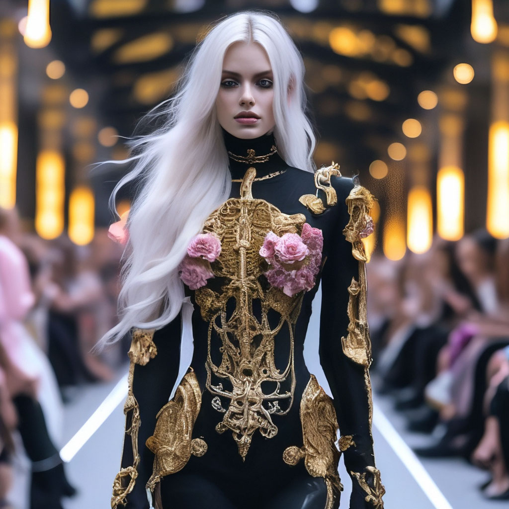 "Hyperrealism, photorealism, fashion show of women's clothing, on the ...