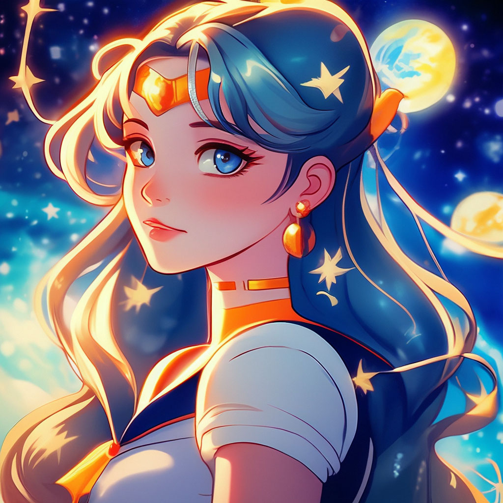 "Sailor Galaxy is a very beautiful girl well written out every detail ...