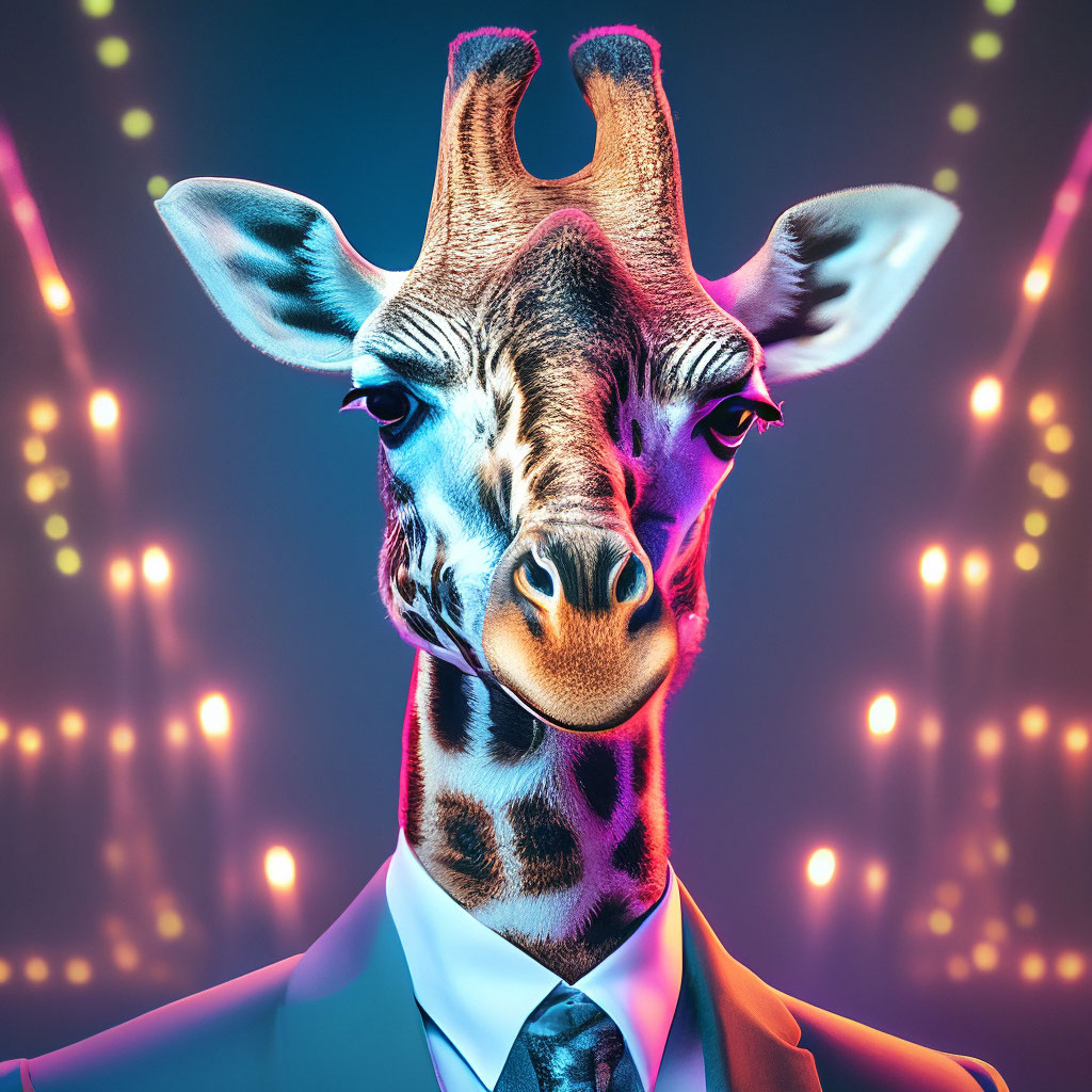"Giraffe in tuxedo, beautiful, aesthetically pleasing, professional ...