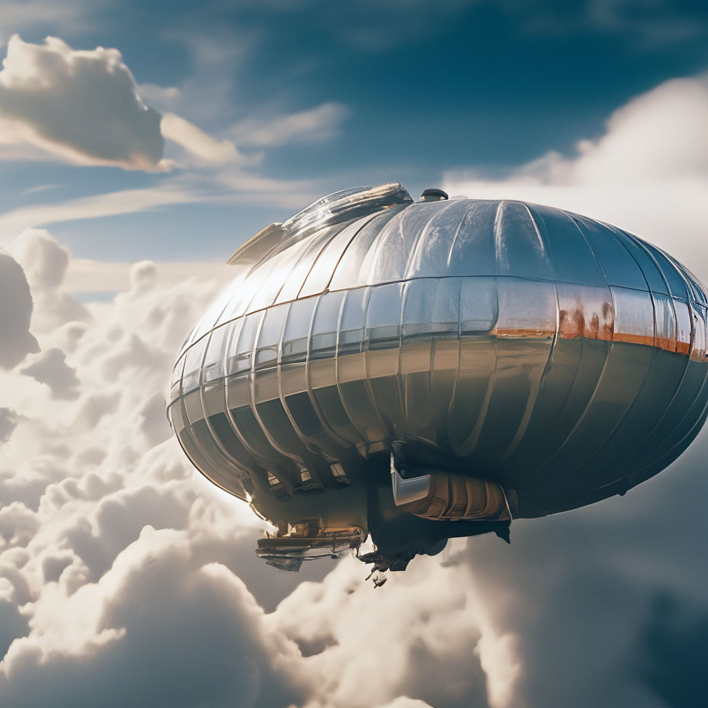 "Modern airship in the air clouds, beautiful, professional photo, 4k ...