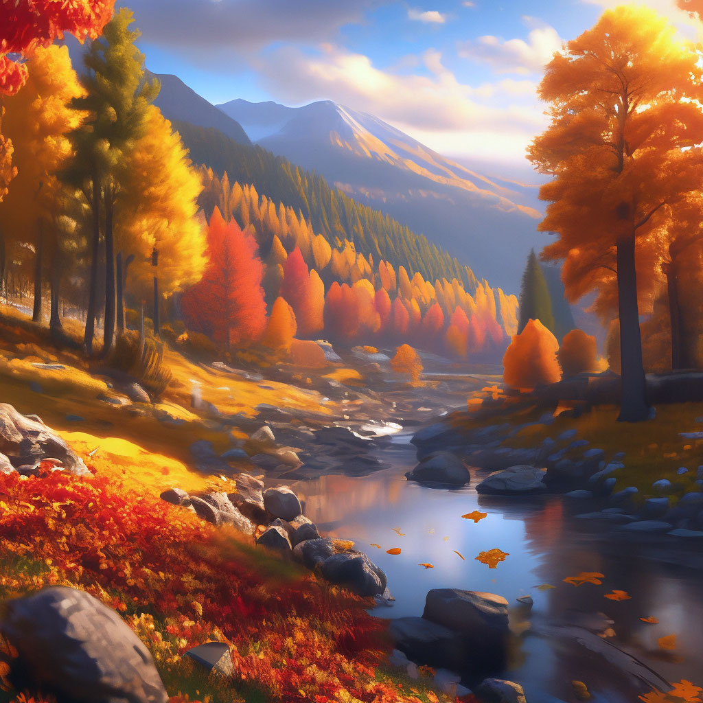 "I love autumn! autumn landscape...detailed, atmospheric, naturalistic ...