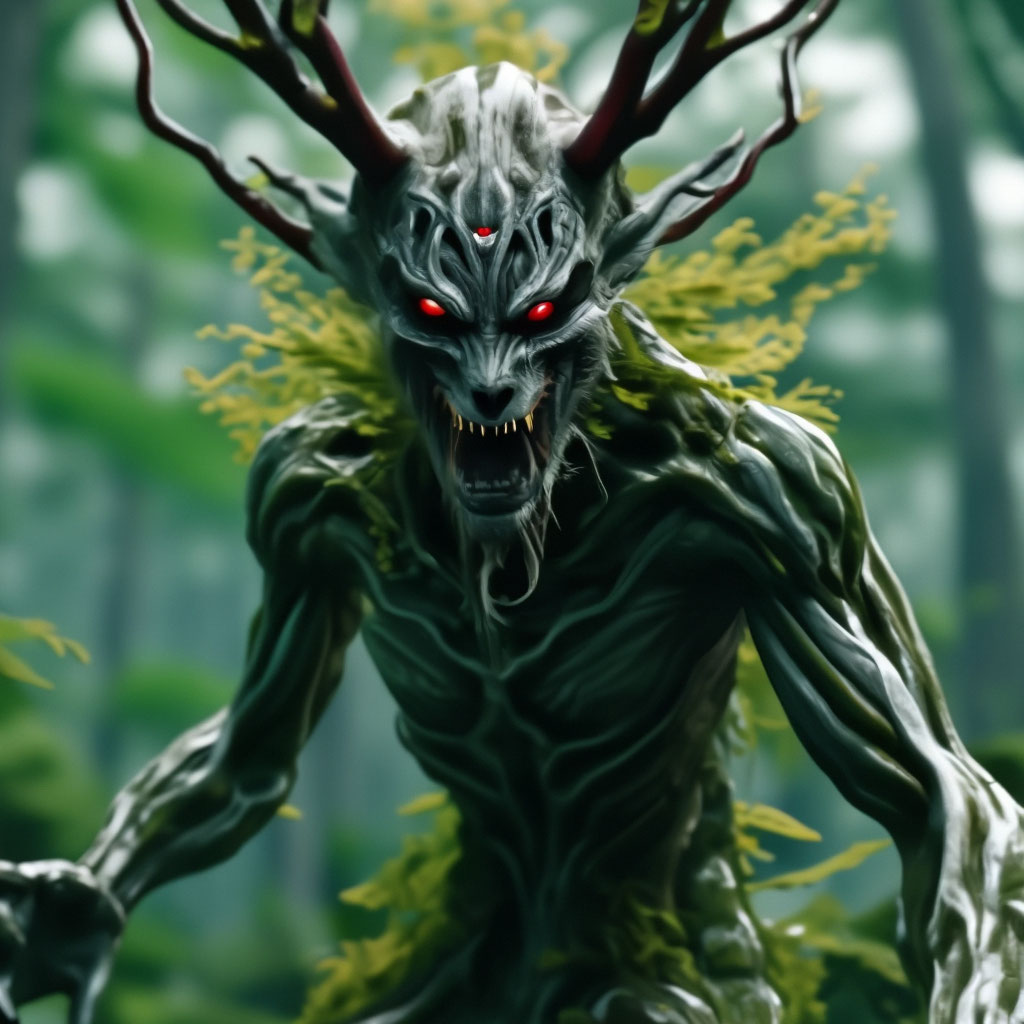 "Scary yokai in the Japanese forest , high detail, high resolution, 4k ...