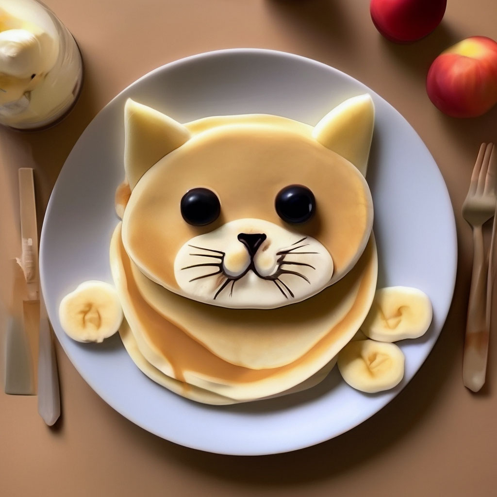 "The cat is a pancake" — image created in Shedevrum