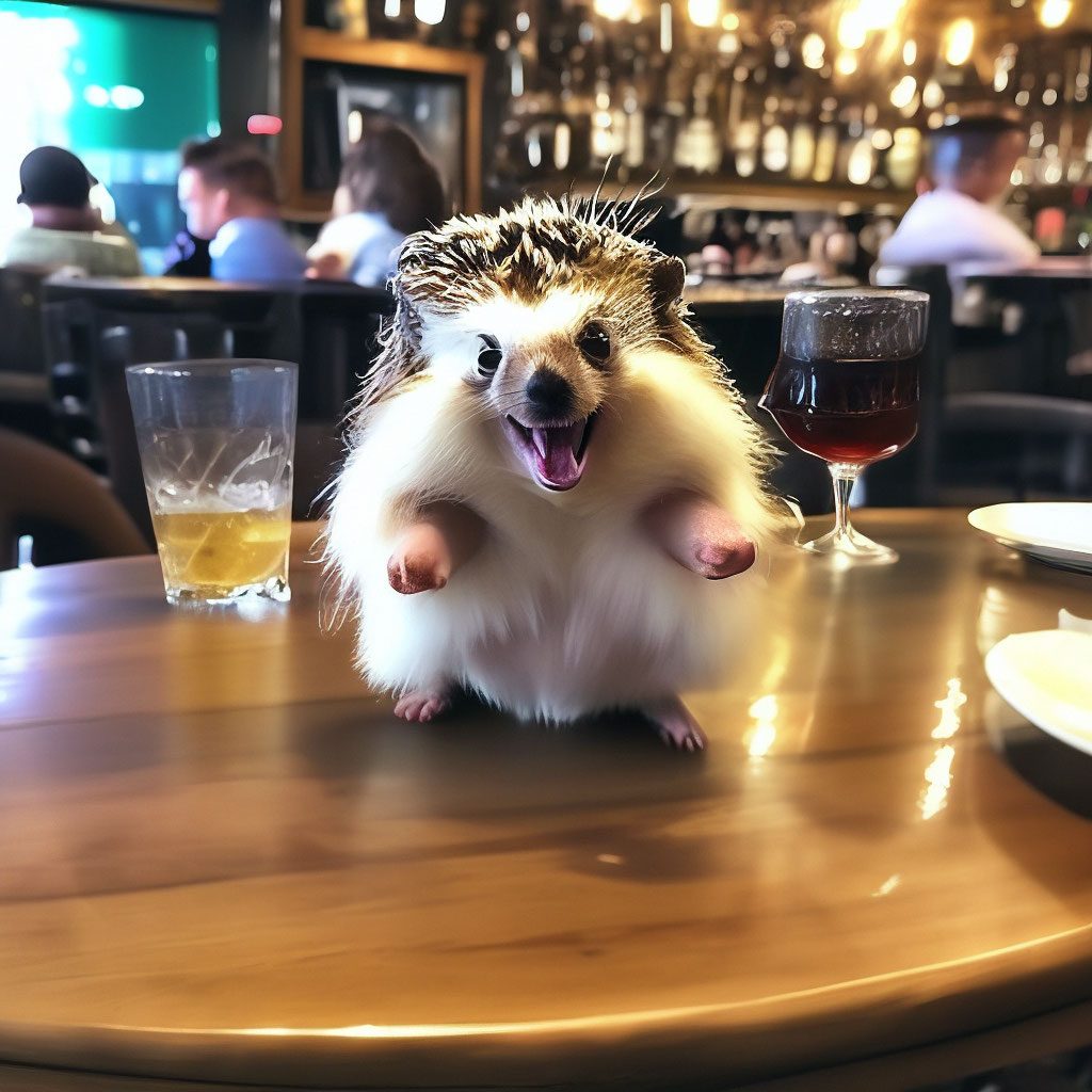 "Drunk hedgehog drinks beer and dances on the table 🍺 🥴🦔" — image ...