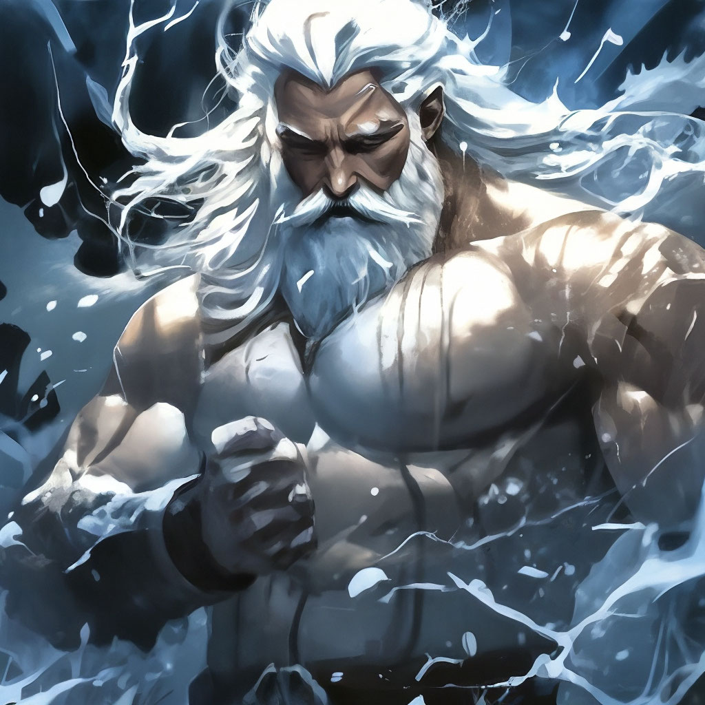"Heart of the Storm, beautiful masculine man, a big iron hammer, beard ...