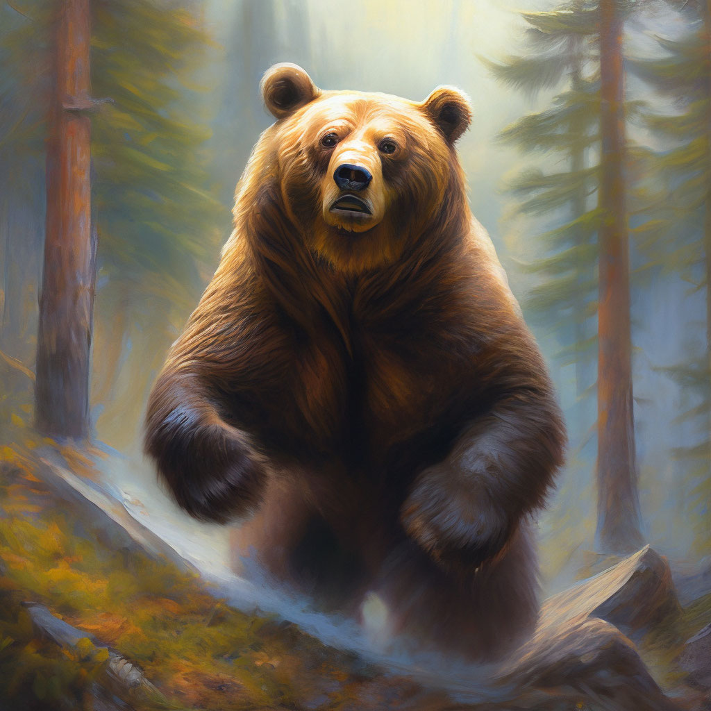 "The brown bear" — image created in Shedevrum