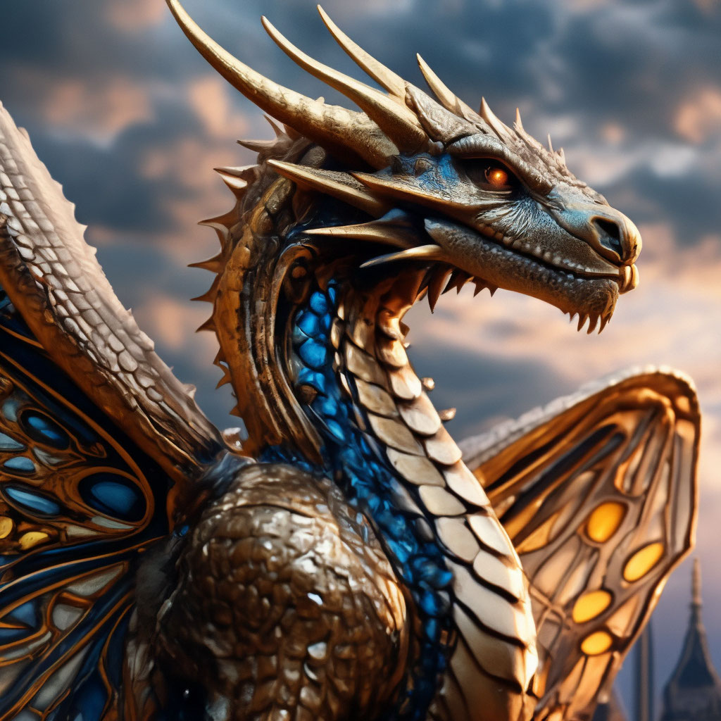 "Dragon with butterfly wings, in the sky, professional photo, fantasy ...