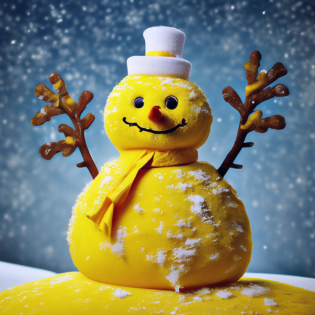 "Yellow snowman" — image created in Shedevrum