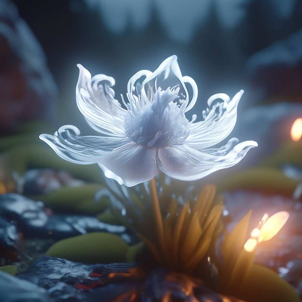 "Ghost flower" — image created in Shedevrum