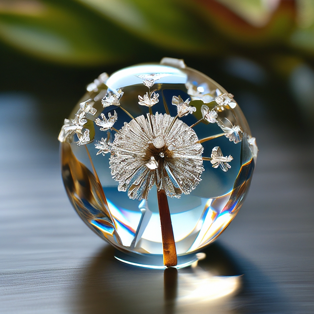 "Crystal dandelion" — image created in Shedevrum