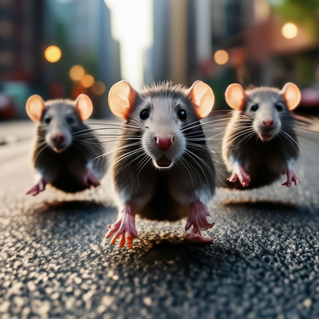 "Rats are running on the asphalt." — image created in Shedevrum