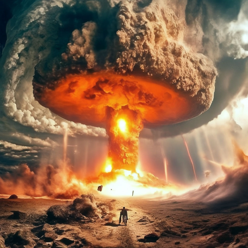 "Dust to dust. a huge nuclear explosion. a multicolored poisonous ...