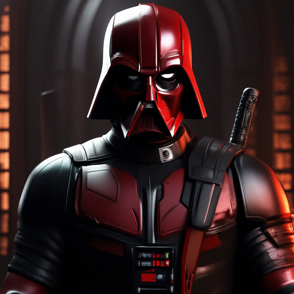 "Deadpool Darth Vader 4k quality" — image created in Shedevrum