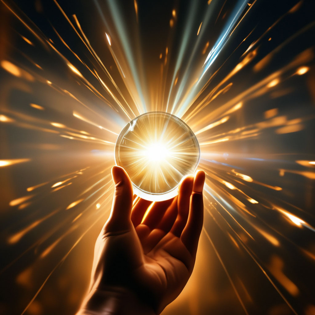 "Refraction,sparks of light,radiant energy,harmonious development ...