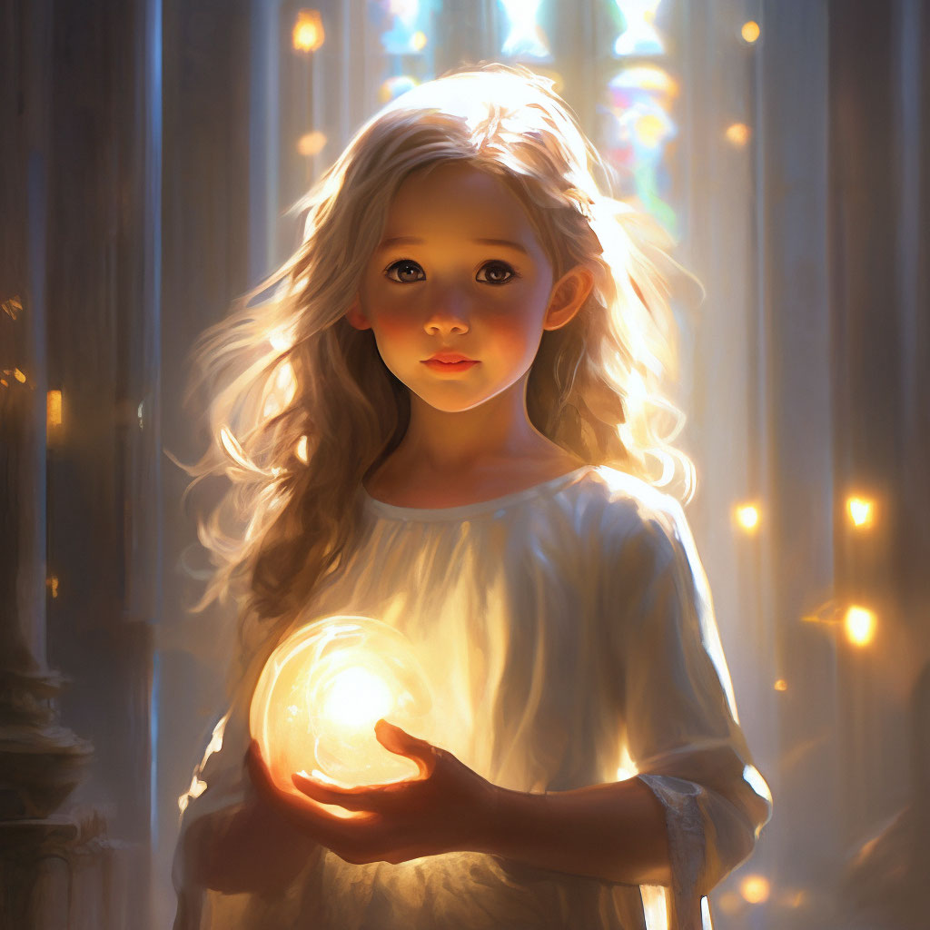 "The girl of light." — image created in Shedevrum