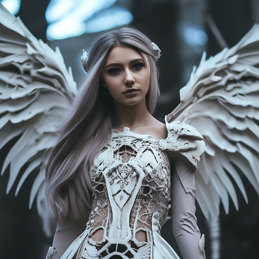 "Girl with bone wings in anime style, professional photo, high ...