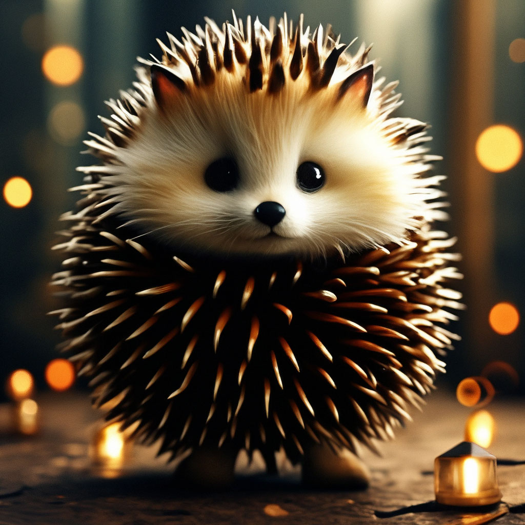 "The Hedgehog cat" — image created in Shedevrum