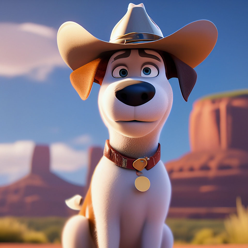 "Max from The Secret Life of Pets as a Cowboy, Pixar render ...