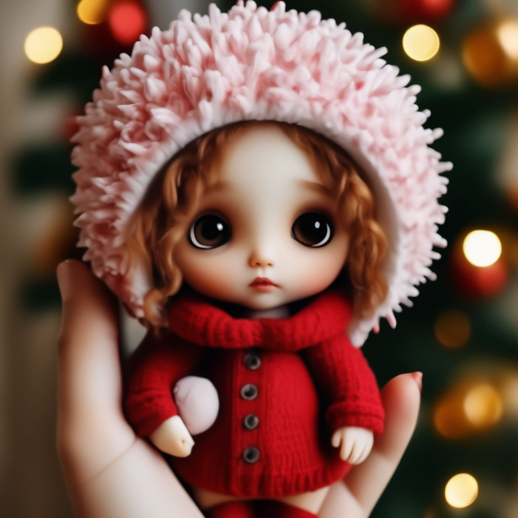"Lychee Christmas toy alinchik cute" — image created in Shedevrum