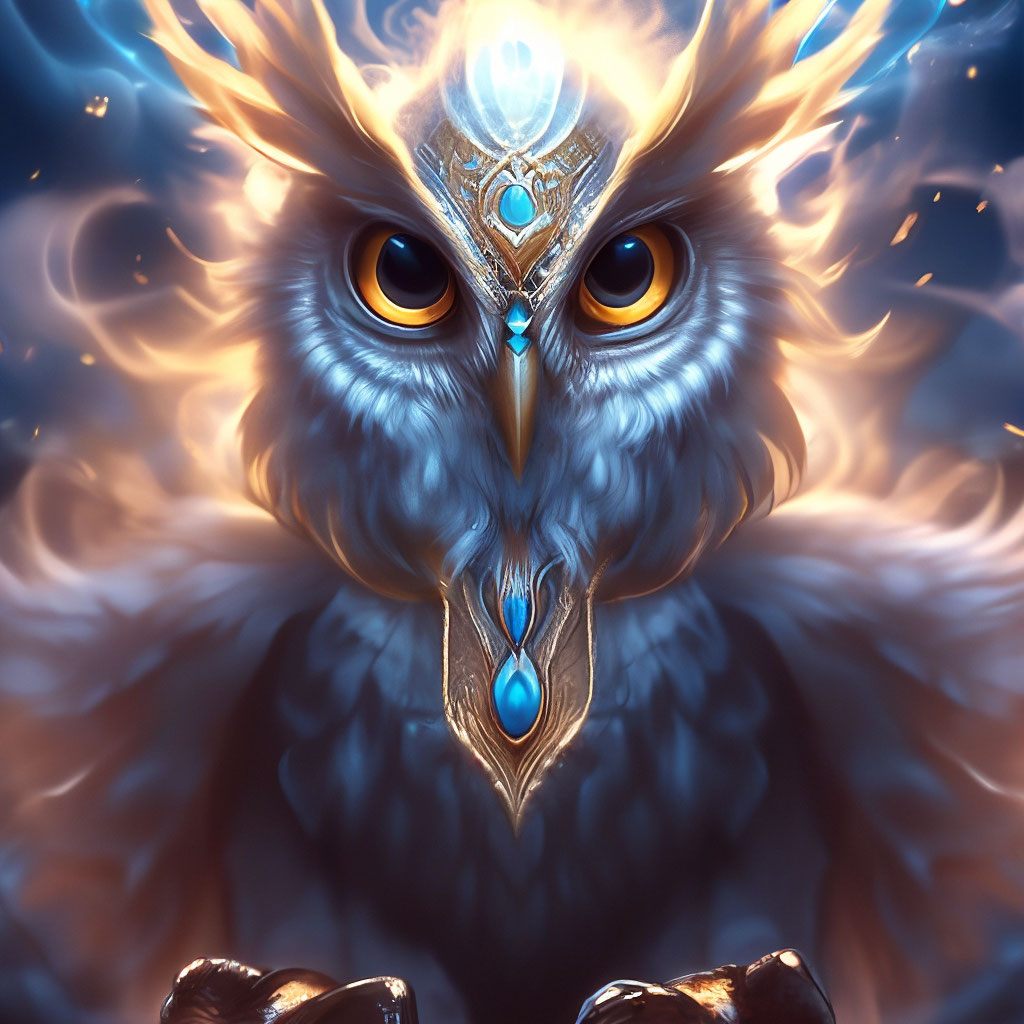 "Owl of the Sphinx breed, majestic graceful, refined, with tassels of ...