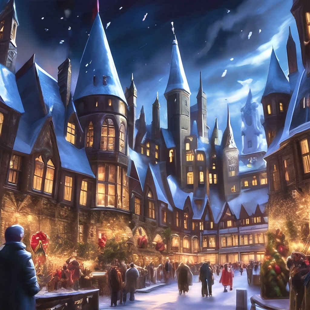"Christmas at Hogwarts" — image created in Shedevrum