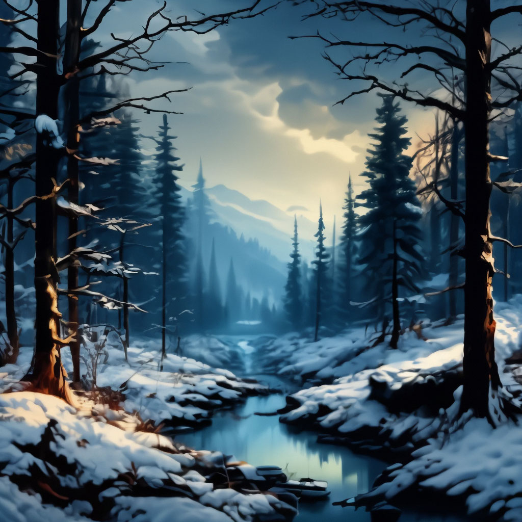 "The fabulous beauty of the winter forest" — image created in Shedevrum