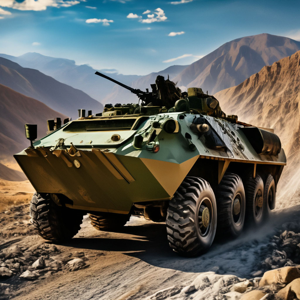"BTR-80 ENGINE COMPARTMENT COVERS ARE OPEN MOUNTAINS OF Afghanistan THE ...