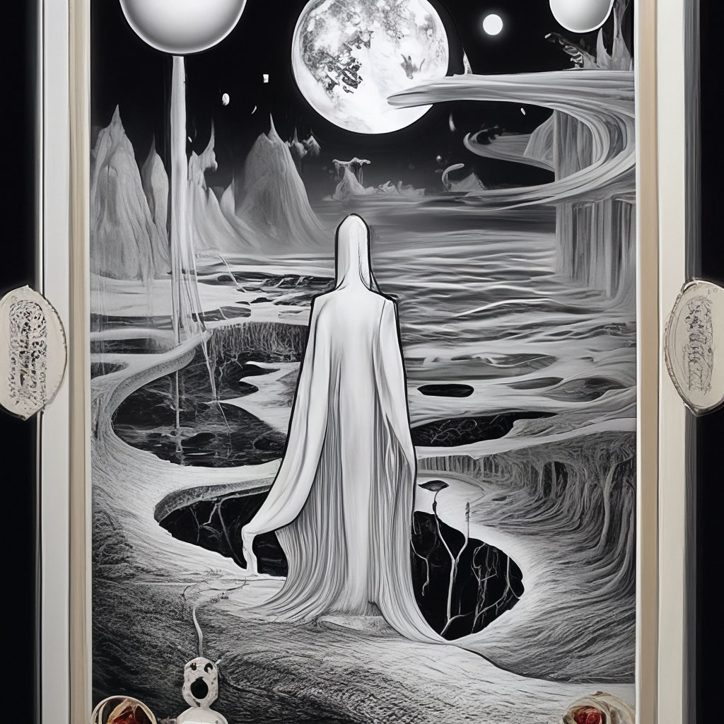 "Tarot card, arcane Moon , magic,full frame , completely in the center ...