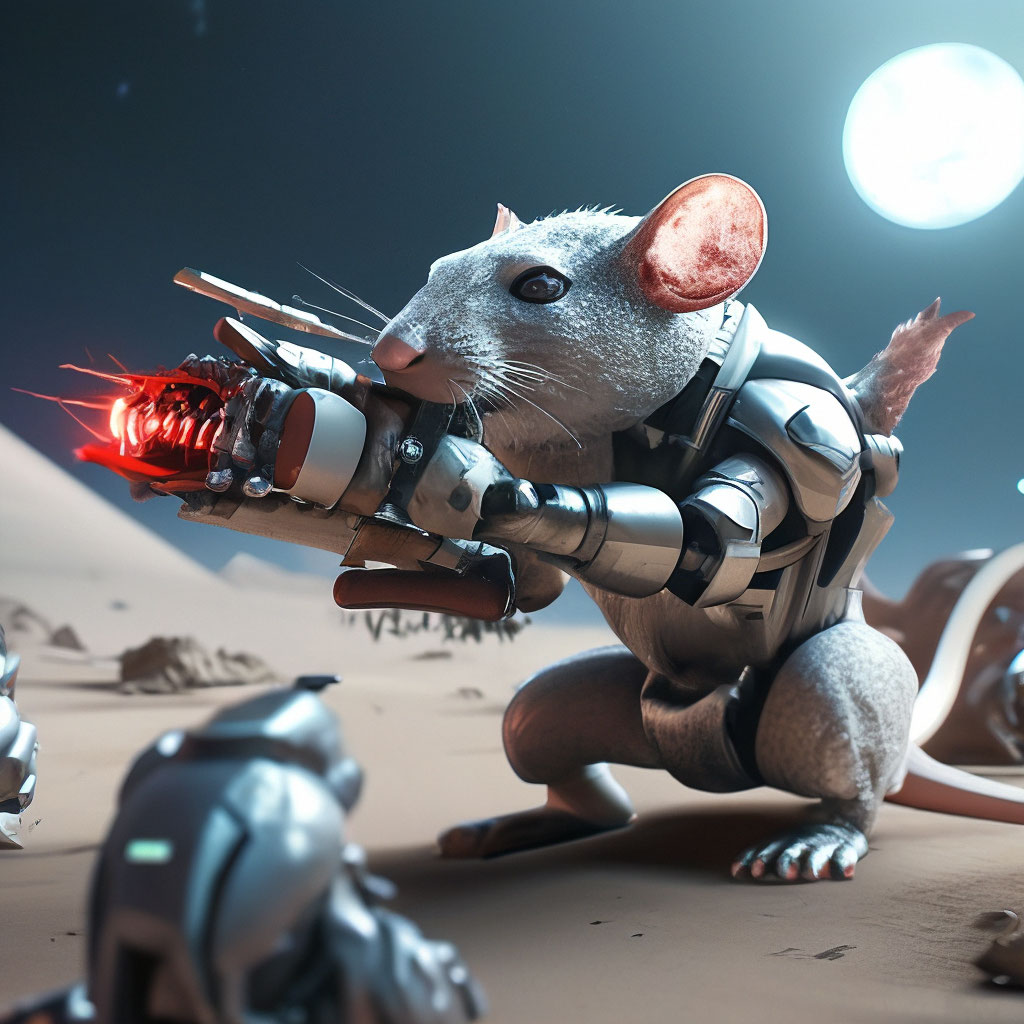 "Part 57. . the titan robot rat, using a laser cannon mounted on his ...