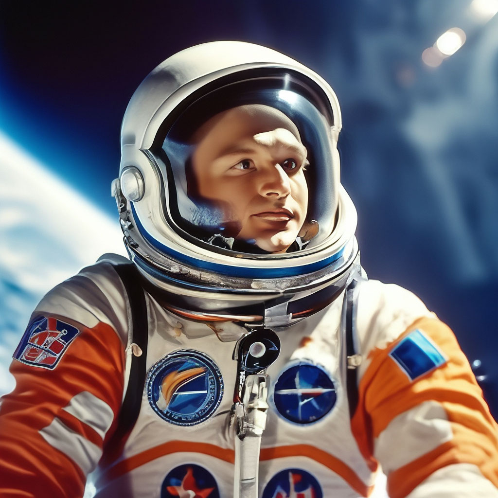 "Time of the first, USSR cosmonaut" — image created in Shedevrum