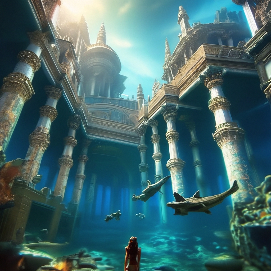 "The sunken city of Atlantis" — image created in Shedevrum