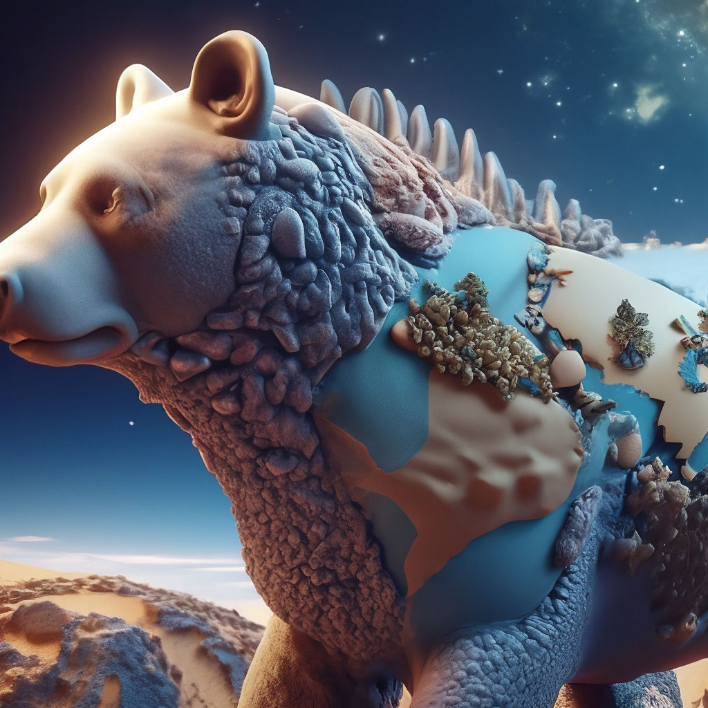 "The world, continents in the form of animals, the milky way, the ...