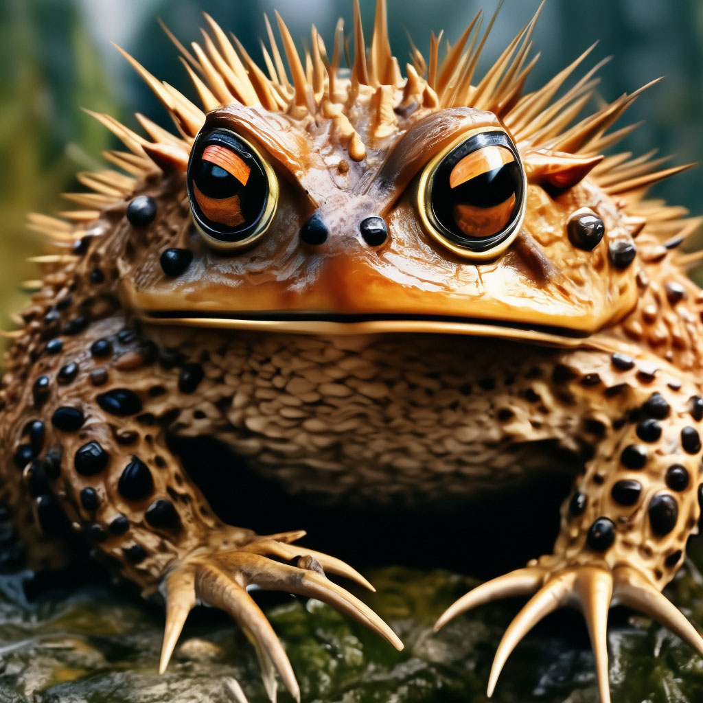 "Toad, porcupine, symbiosis, hybrid, 4k, high resolution, high detail ...