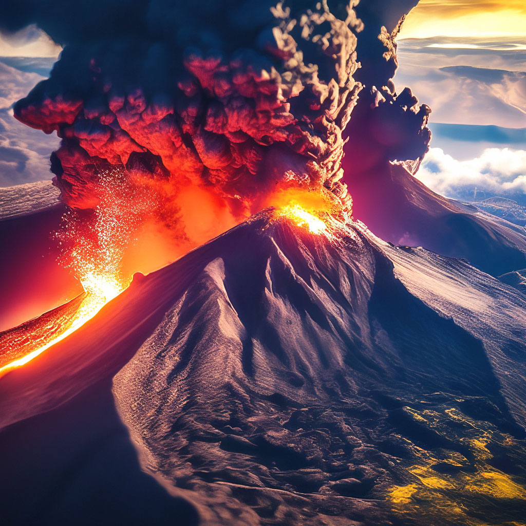 "Hyperdetalization, catastrophe, Klyuchevskaya sopka volcano eruption ...