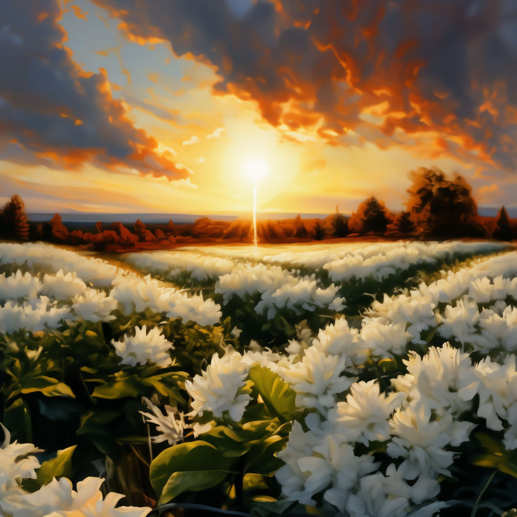 "🍓 field, sunrise, sun rays, realism, beauty, snow-white field" — image ...