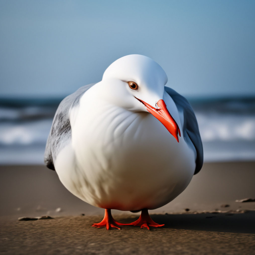 "The seagull ball has inflated very much 🤣" — image created in Shedevrum