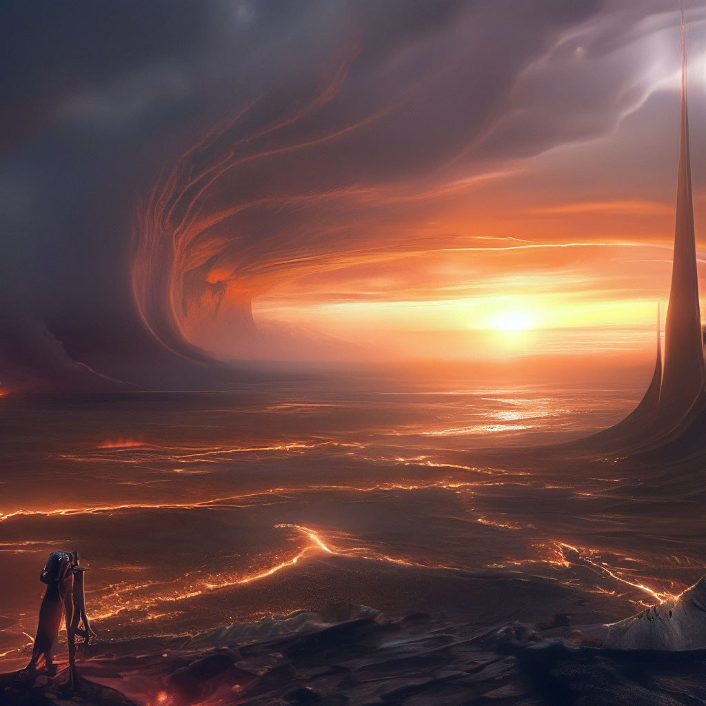 "Sunset on another planet" — image created in Shedevrum