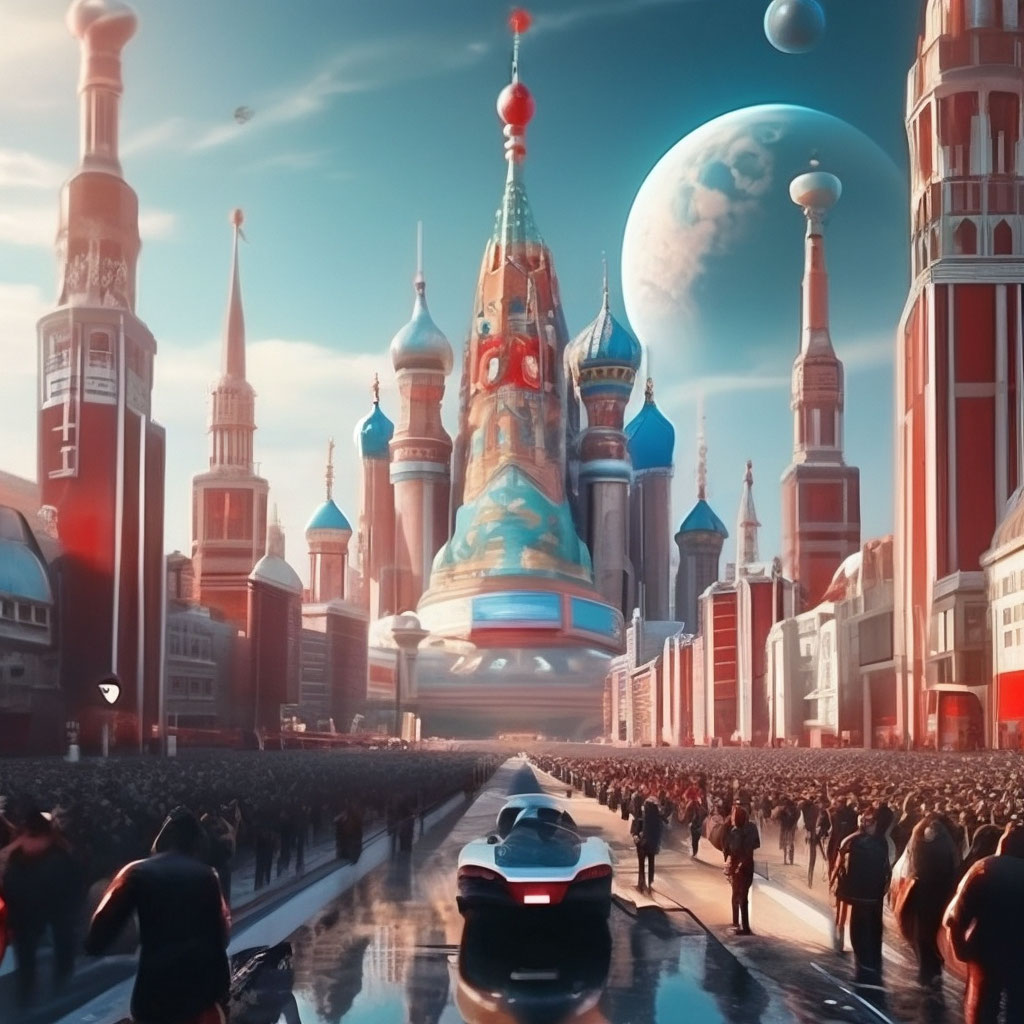 "USSR of the future 4k" — image created in Shedevrum