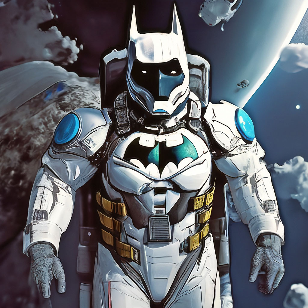 "Batman in a space suit." — image created in Shedevrum