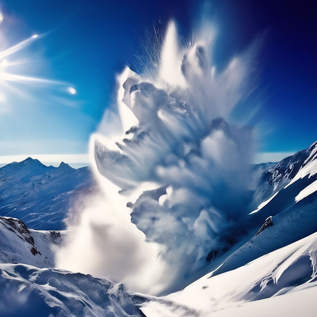 " ️ epic impressive snow avalanche coming down from beautiful high ...