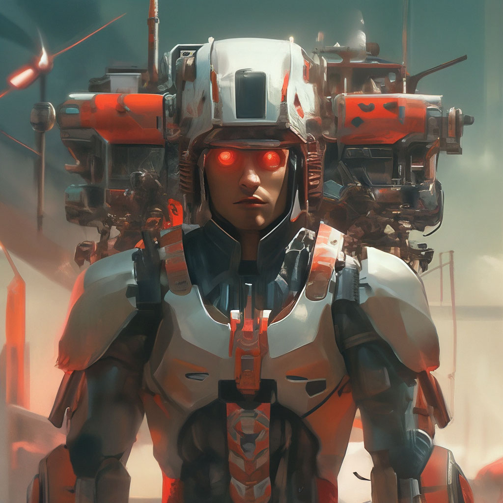 "Machine man" — image created in Shedevrum
