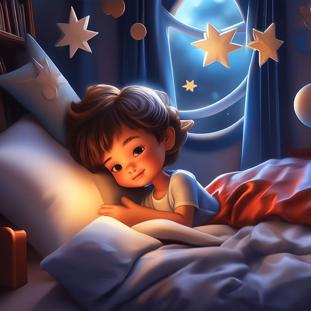"And now a bedtime story, and bedtime!" — image created in Shedevrum