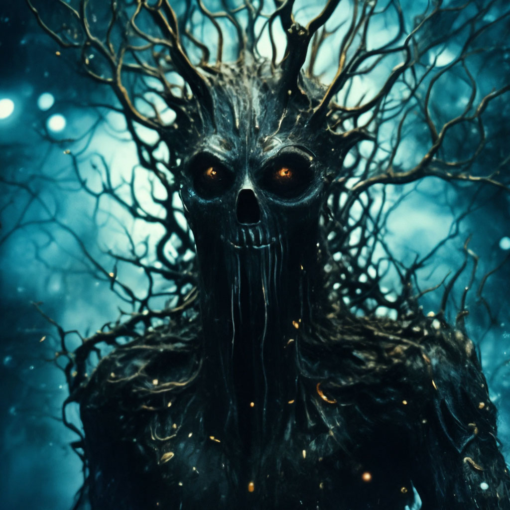 "Leshy, horror, stardust, starlight, web of constellations, space, dark ...