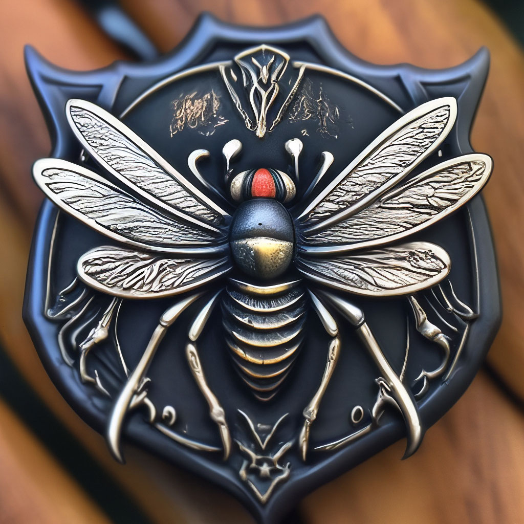 "The fly badge" — image created in Shedevrum