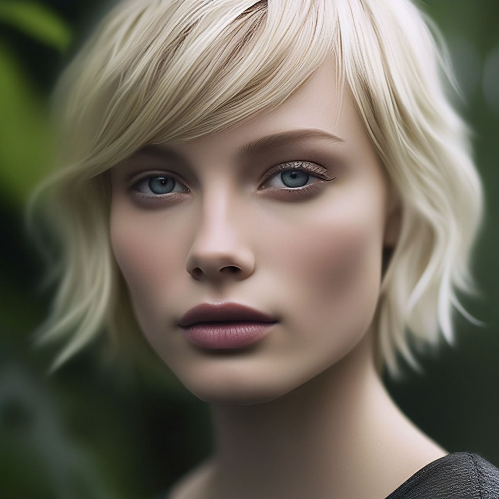 "Cheekboned Blonde 20 years old, short haircut, mole above the upper ...
