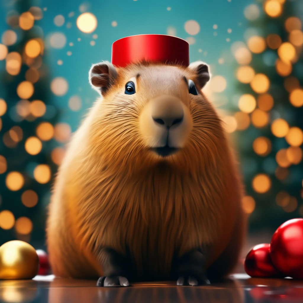 "New Year's capybara" — image created in Shedevrum