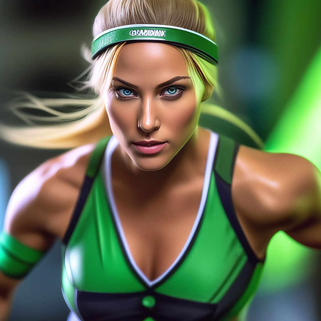 "Sonya Blade on a run, Mortal kombat, 30 years old, beautiful face ...